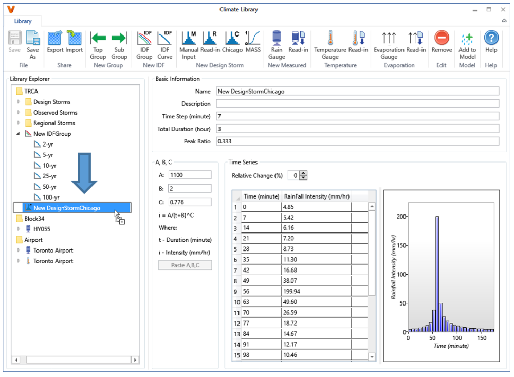 7.6.2 Dragging and Dropping IDF Curve to Chicago Design Storm - Visual ...