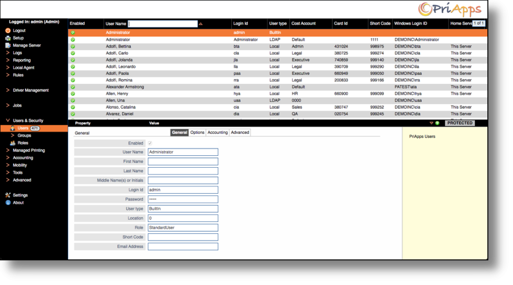 Searching Entries - PriApps SSO Admin Guide - v22.7