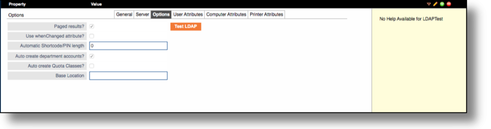 LDAP / AD Integration Properties – Options tab - PriApps SSO Admin Guide - v22.5