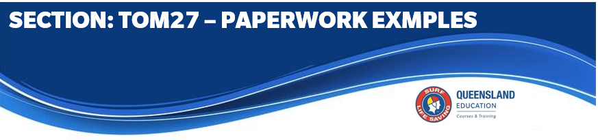 PAPERWORK EXAMPLES - Training Operations Manual - 1