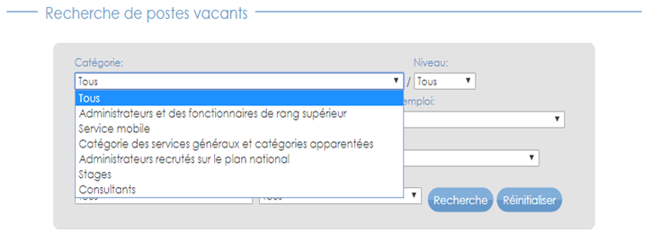 Rechercher des postes vacants - Manuel des candidats - 1