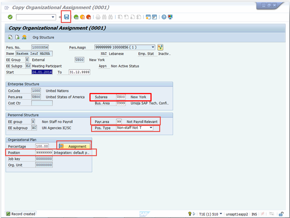 Infotype Organizational Assignment (0001) Procedures - Umoja HR Mini ...