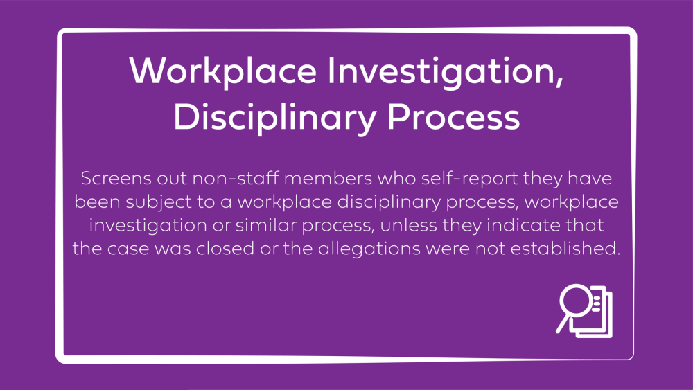 Workplace Investigation, Disciplinary Process - Staff Selection System - 1