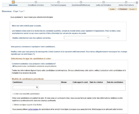 Créer un dossier de candidature - Manuel des candidats - 1