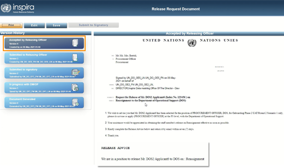 Tip 8: Understanding the Version History of the Online Release Request ...