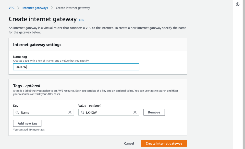 Creating an Internet Gateway and Assigning it to the VPC - LifeKeeper ...