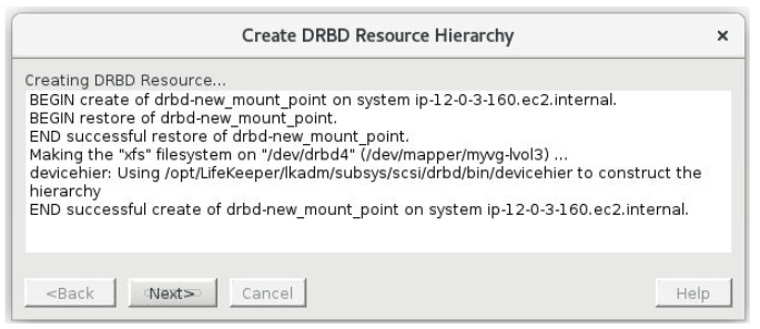 Creating a DRBD Resource Hierarchy - LifeKeeper for Linux LIVE - 9.9.1