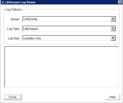 Log Viewer Dialog - LifeKeeper for Windows LIVE - 8.8.2