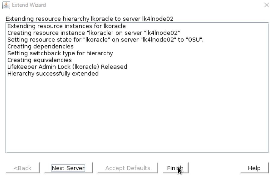 Creating an Oracle Resource Hierarchy - LifeKeeper for Linux LIVE - 9.6.0