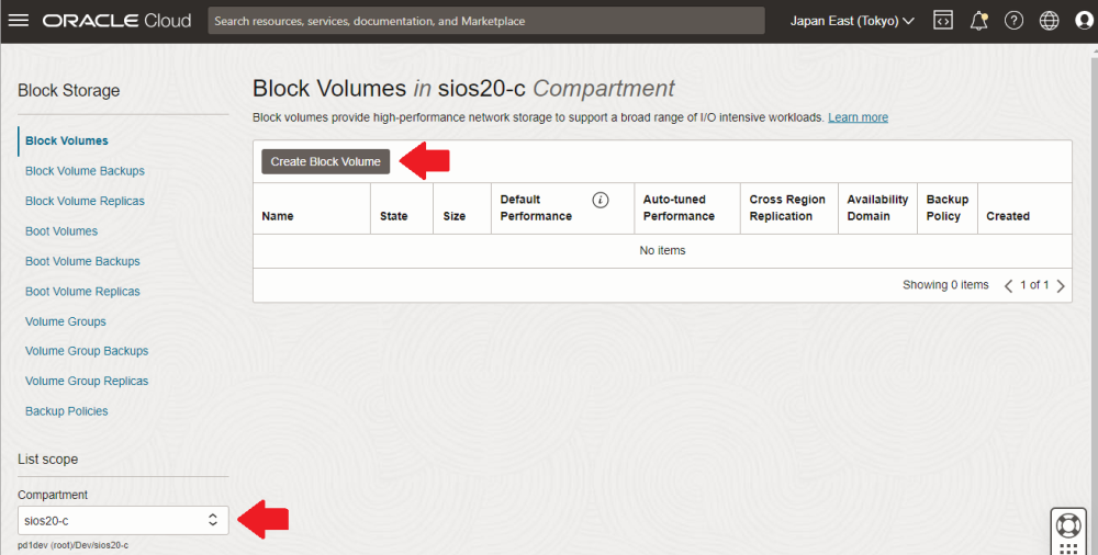 Block Volume の作成とアタッチ - LifeKeeper for Windows LIVE - 8.10.0