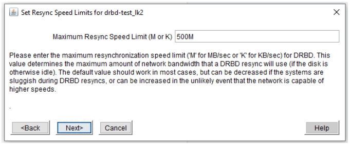 Set Resync Speed Limits - LifeKeeper for Linux LIVE - 9.9.1