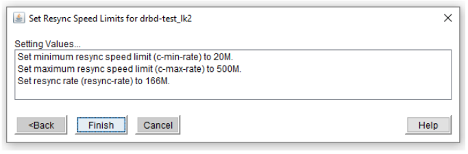 Set Resync Speed Limits - LifeKeeper for Linux LIVE - 9.9.1