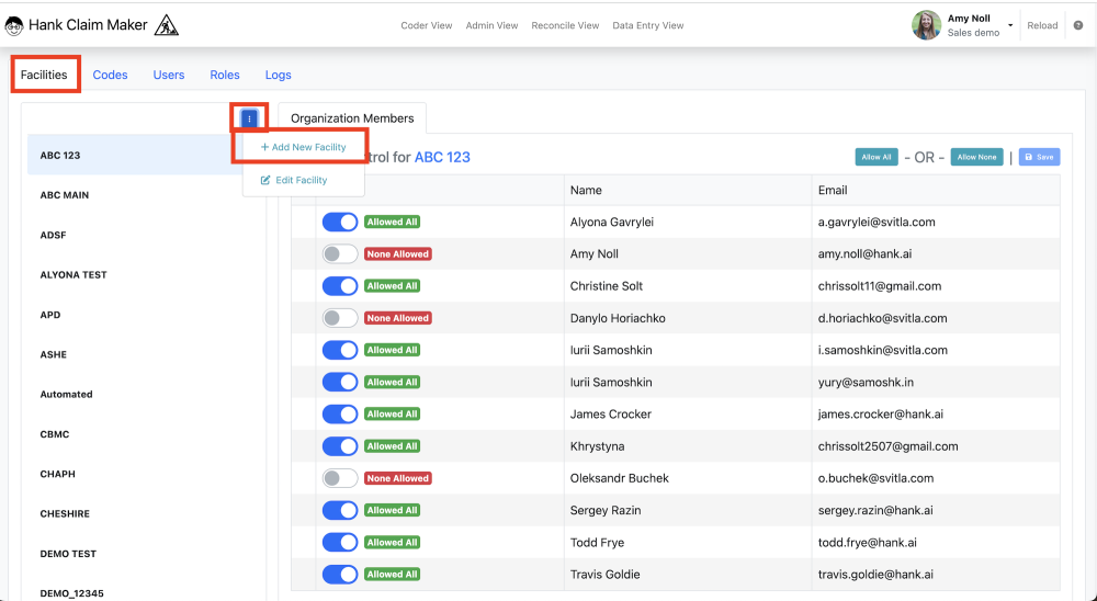 Adding a New Facility for Claim Maker LITE - Hank.ai Claim Maker - 2.0.10