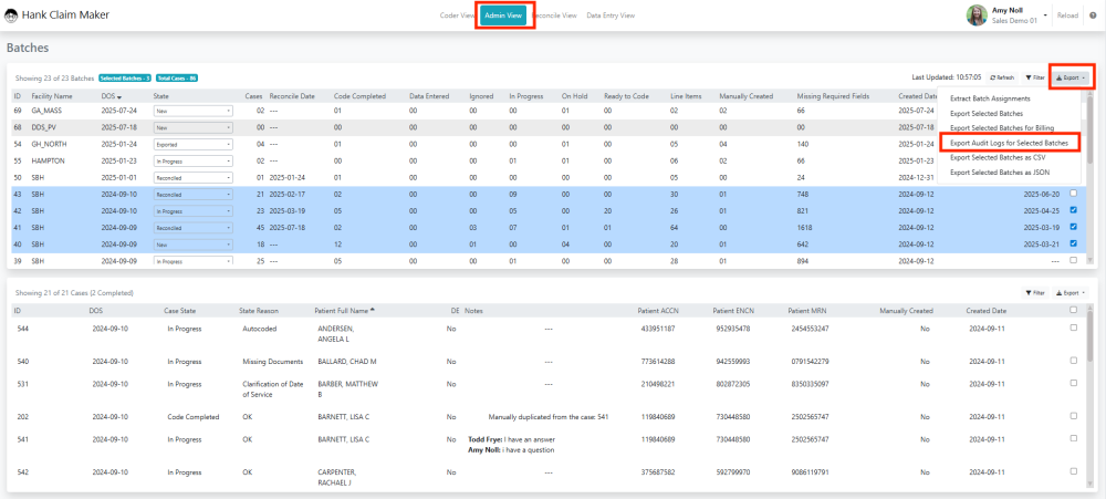 Audit Logs - Hank.ai Claim Maker - 2.0.11