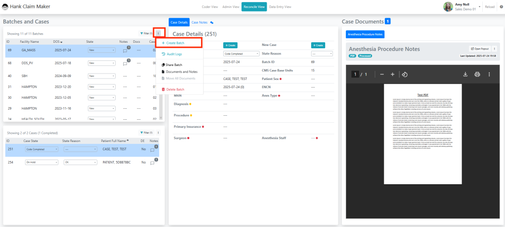 Create New Batch (If needed) - Hank.ai Claim Maker - 2.0.11