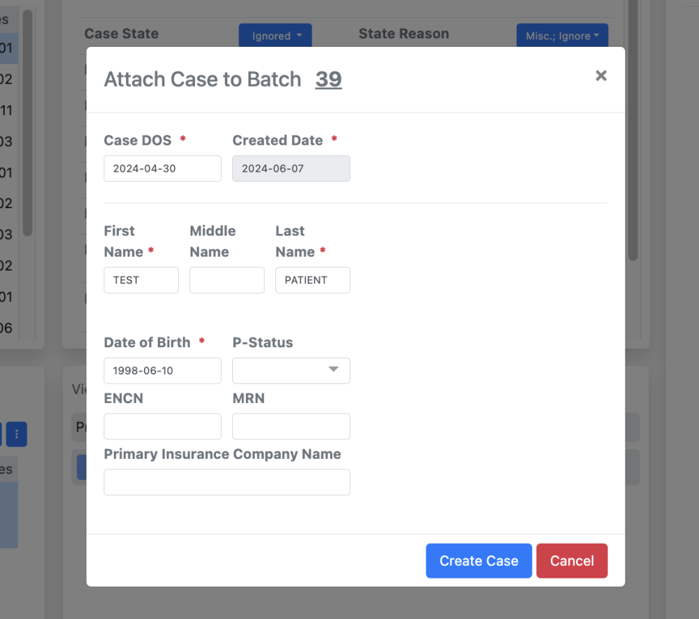 Create New Case - Hank.ai Claim Maker - 2.0.8