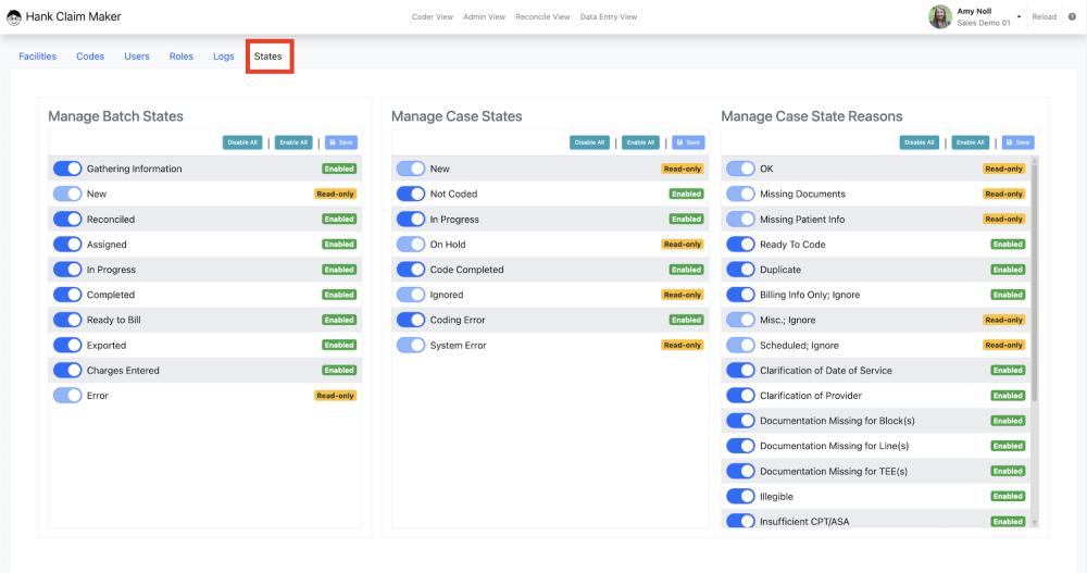 Customize Batch and Case States - Hank.ai Claim Maker - 2.0.11