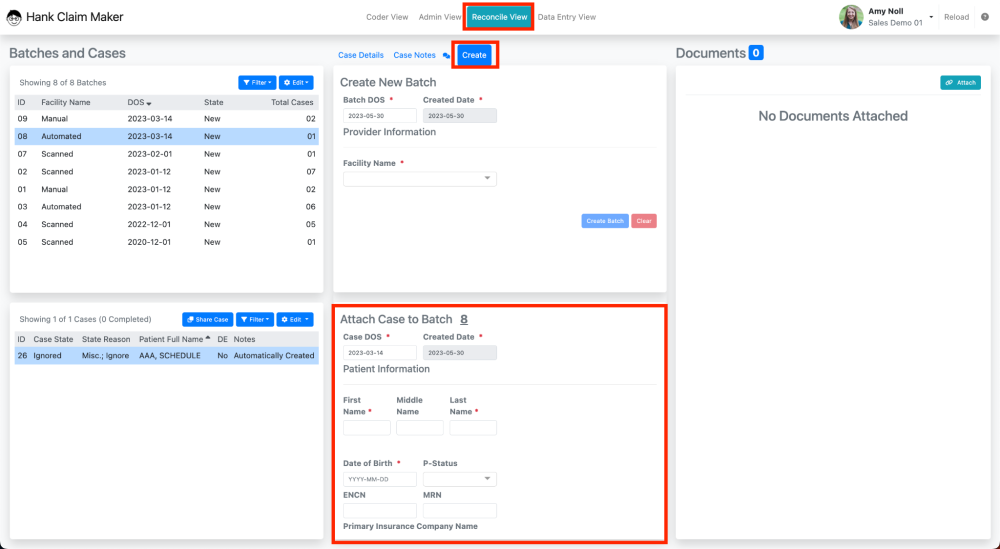 Create New Case - Hank.ai Claim Maker - 2.0.7