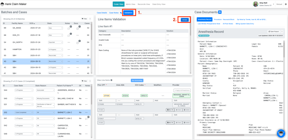 Line Item Validation - Hank.ai Claim Maker - 2.0.11