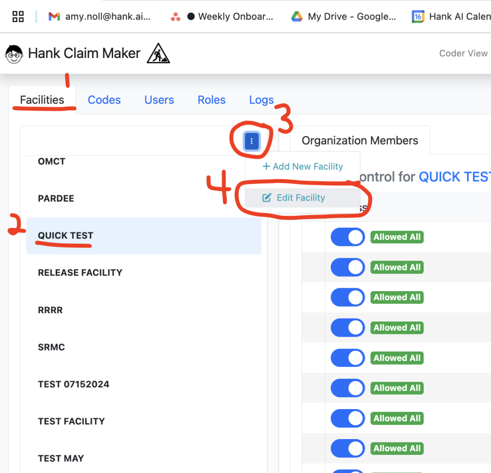 Updating Facility Display Name - Hank.ai Claim Maker - 2.0.9