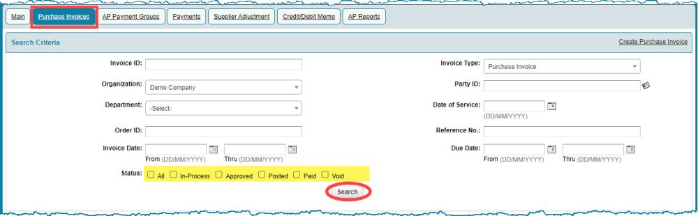 Tracking Purchase Invoices - Crest ERP User Manual - 1.0