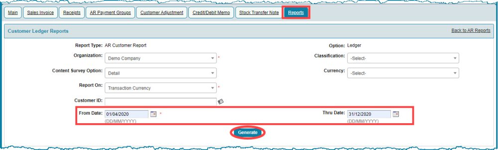 Customer Ledger - Crest ERP User Manual - 1.0