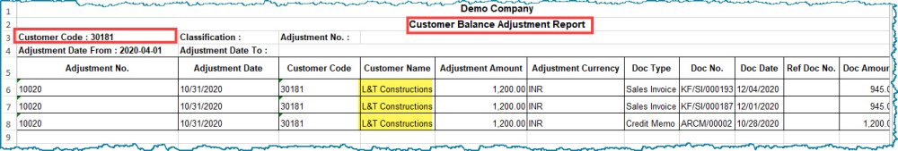 Customer Adjustment Report - Crest ERP User Manual - 1.0