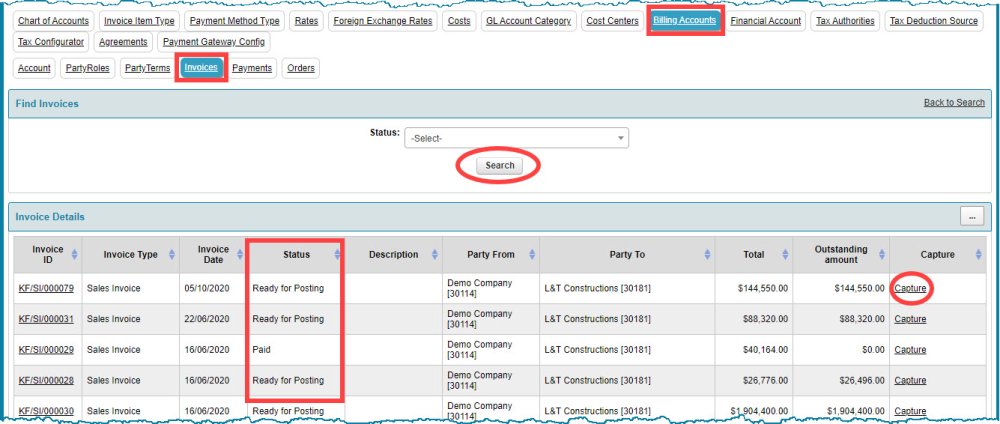 Billing Account-Sales Invoices Overview - Crest ERP User Manual - 1.0