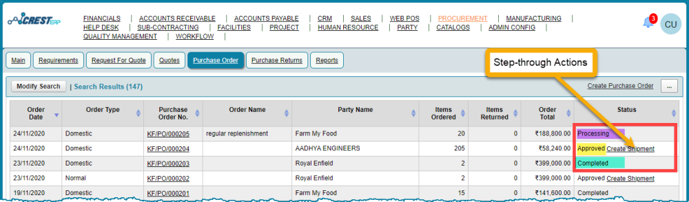PURCHASE ORDER MANAGEMENT - Crest ERP User Manual - 1.0