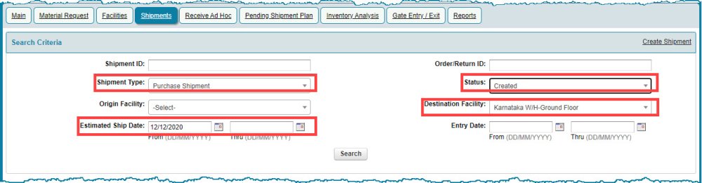 Managing Shipment Schedules - Crest ERP User Manual - 1.0