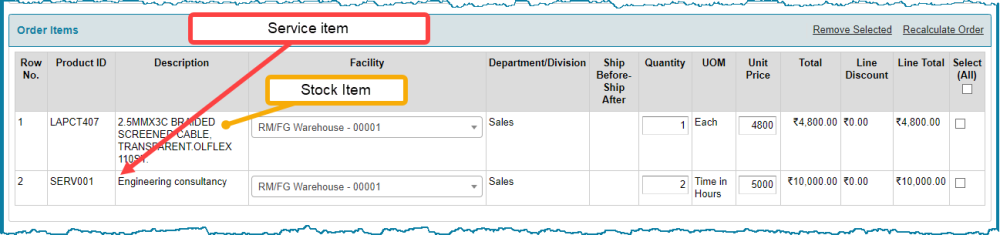 Working With Non-stock/Intangible/Service Items - Crest ERP User Manual ...
