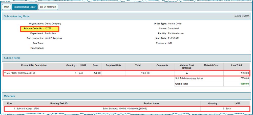 Subcontract Accounting-Summary - Crest ERP User Manual - 1.0