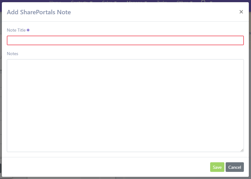 Add a New Note - SharePortals - 1