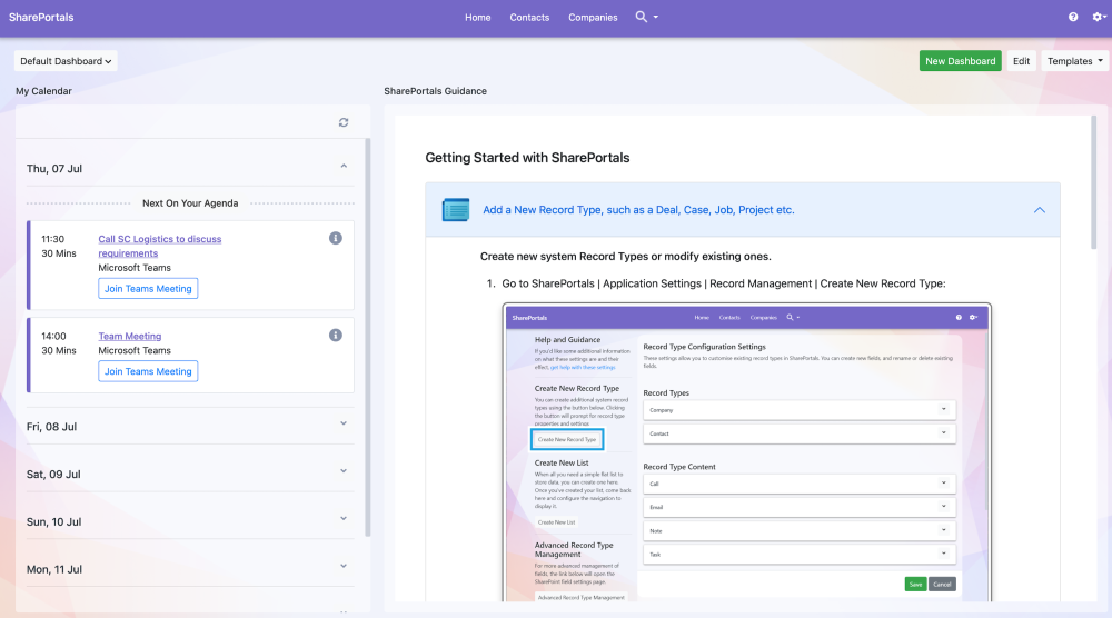 The Home Screen Overview - SharePortals - 1