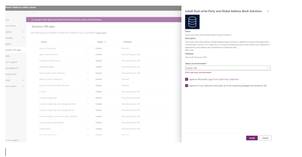 Install Dual-write applications - sa.global IP deployment guide - 1