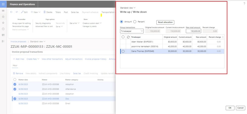 Grouped write up/down – filtering by fee-earner - sa.global product ...