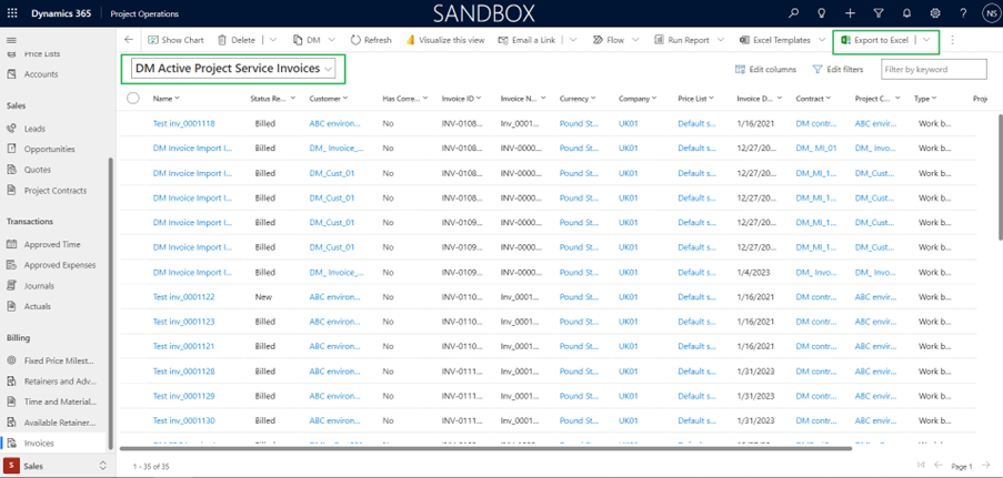 Open invoice staging - sa.global product release notes - evergreen PrjOp