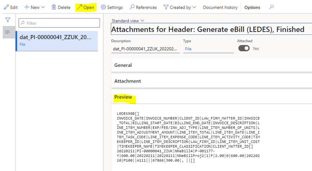 eBilling (LEDES) - sa.global product release notes - evergreen PrjOp