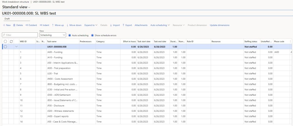 Work classification and WBS - sa.global product release notes ...