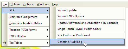 Generate a STP Audit Log for review - e-PayDay Legacy Payroll User ...