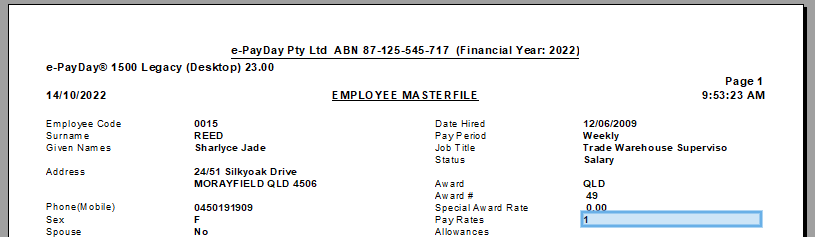 Pay Rate is in use elsewhere. It can’t be set to inactive. - e-PayDay Legacy Payroll User Guide - 1
