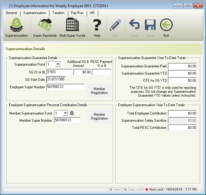 Superannuation - e-PayDay Legacy Payroll User Guide - 1