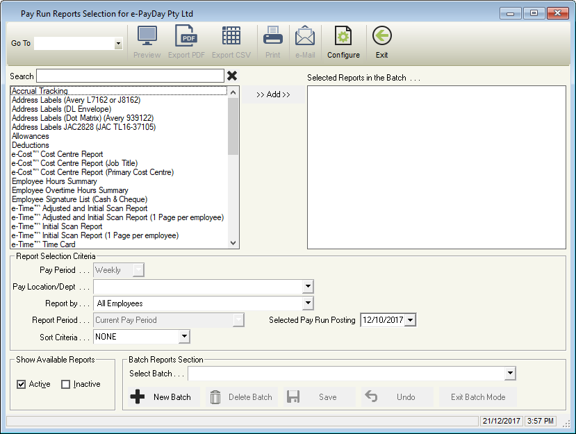 Pay Day Reports Overview - e-PayDay Legacy Payroll User Guide - 1