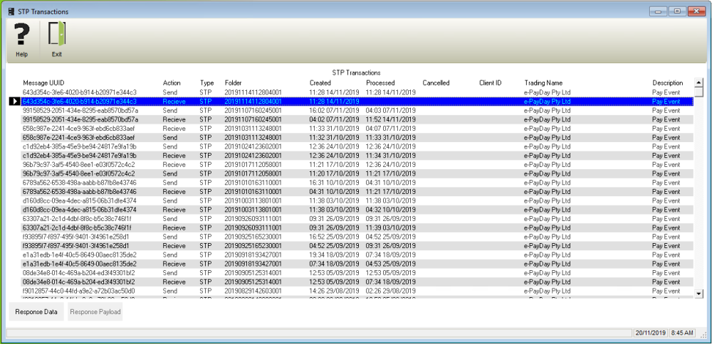 View your Single Touch Payroll submissions - e-PayDay Legacy Payroll ...