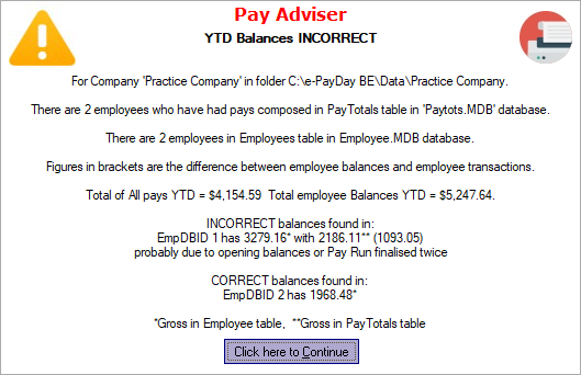 YTD Balances INCORRECT - e-PayDay Legacy Payroll User Guide - 1