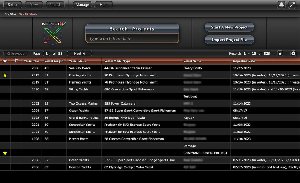 The Project Selection Page - User Manual & Guide - 2.0