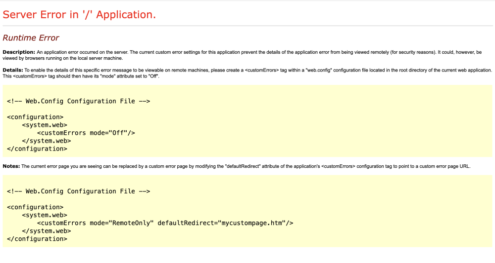 Server Error in Application - User Manual & Guide - 2.0
