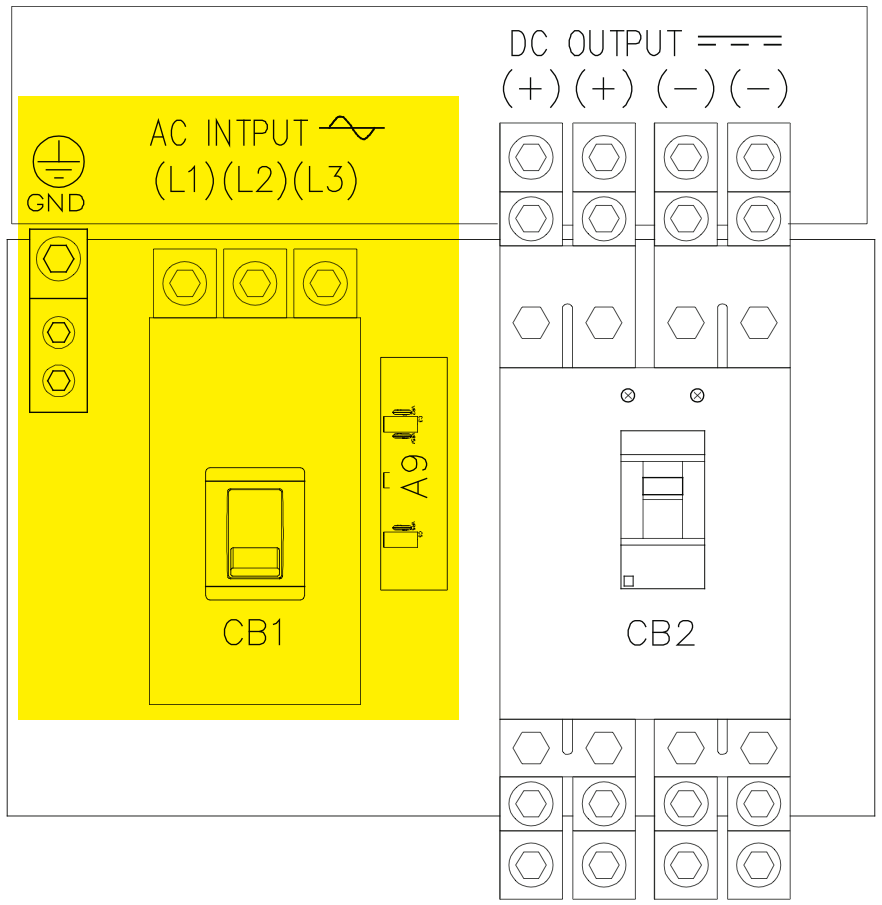 Making AC Input Connections - ATevo O&SI - 3PH Input (16-1000 Adc) - 1.1