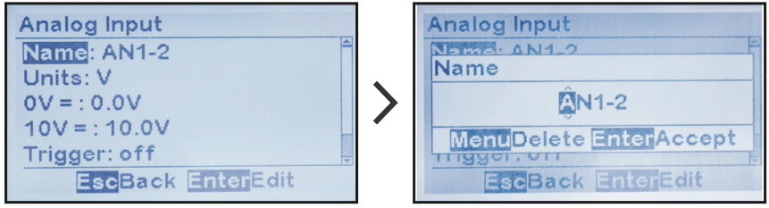 Analog Input Name Assignment - ATevo O&SI - 3PH Input (16-1000 Adc) - 1.1