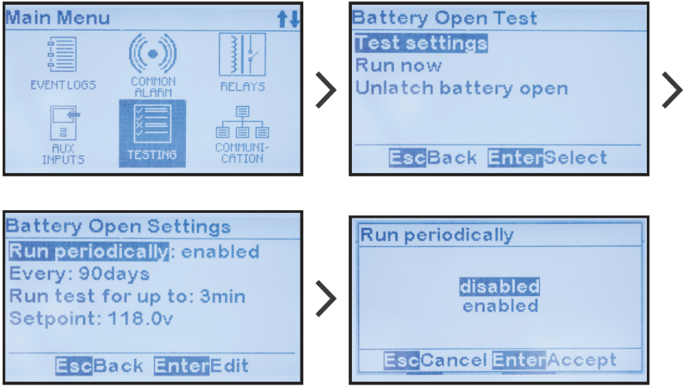 Running Battery Open Tests - ATevo O&SI - 3PH Input (16-1000 Adc) - 1